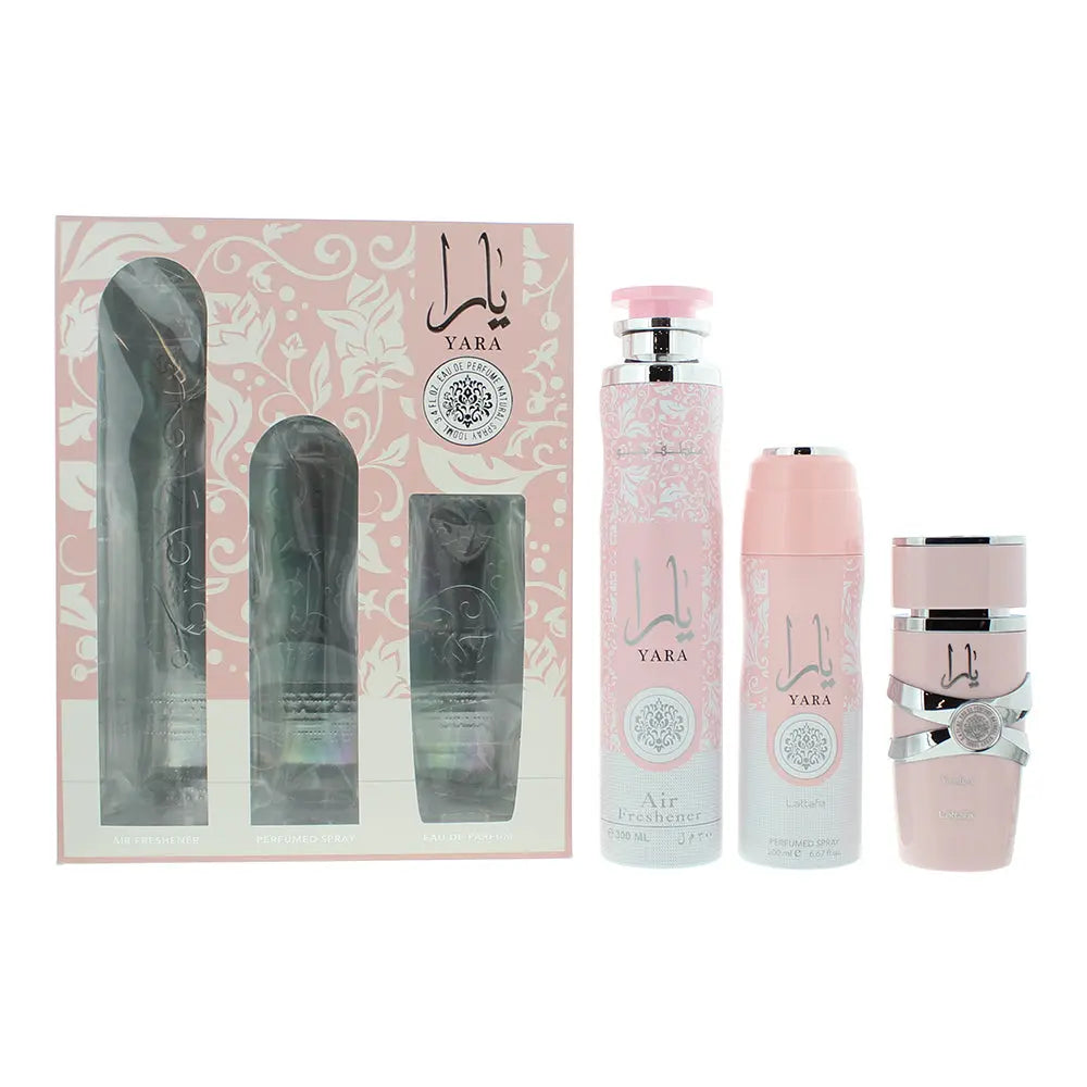 Lattafa Yara 3 Piece Gift Set: Eau De Parfum 100ml - Hair Mist 50ml ...