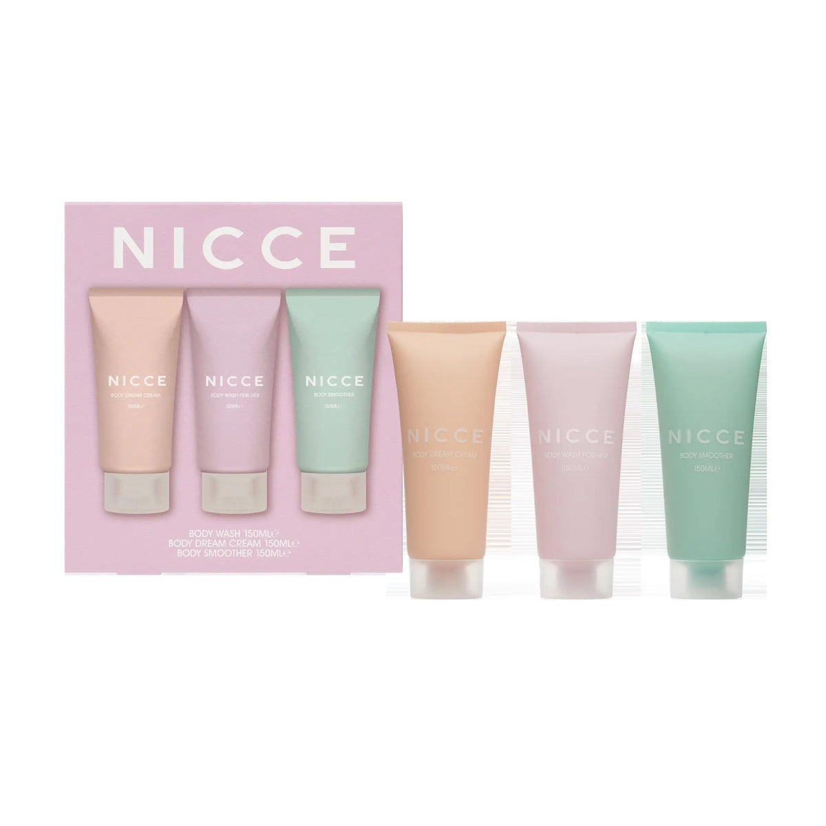 Nicce Gift Set for Her Body Wash 150ml + Body Cream 150ml + Body — The ...